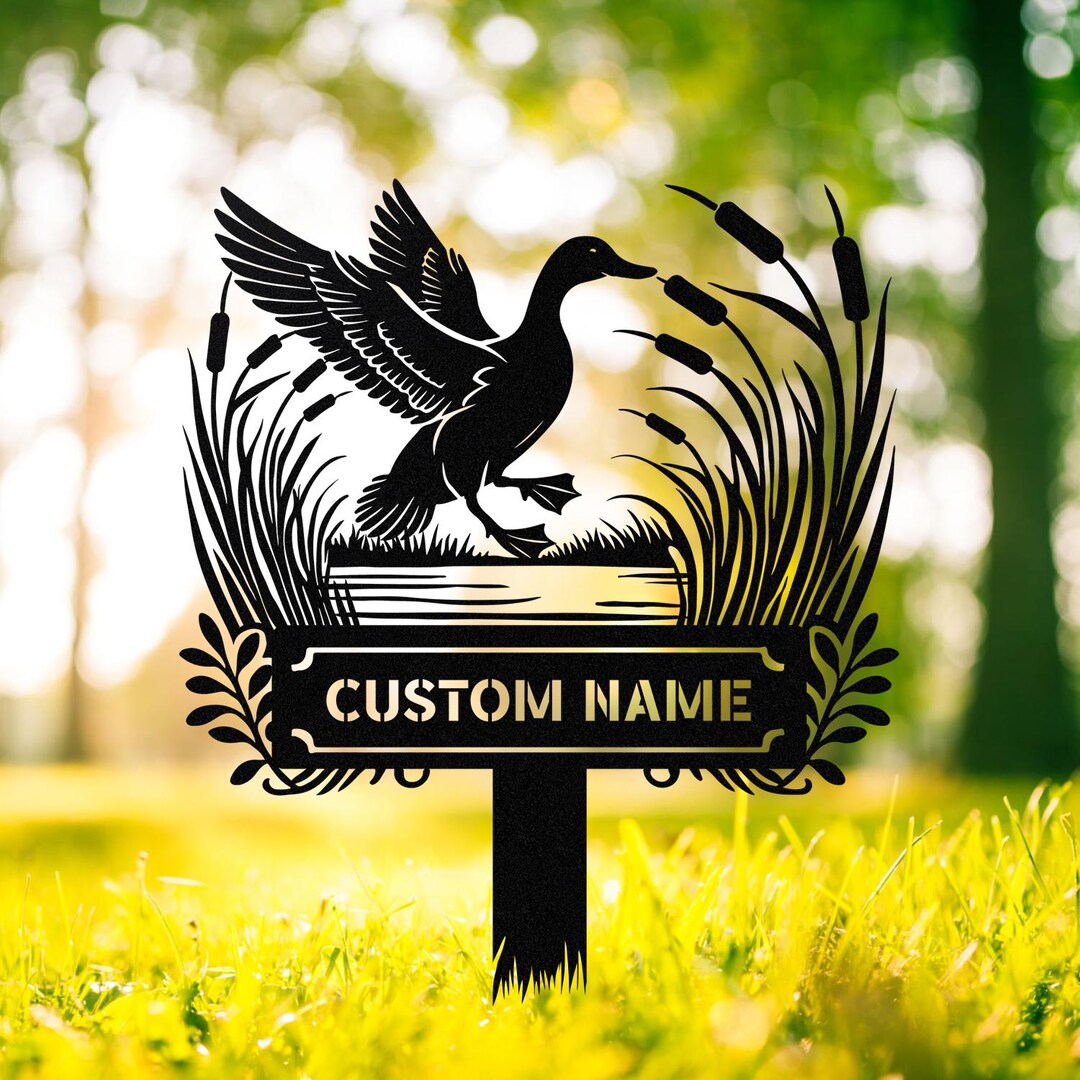Custom Mallard Duck Metal Yard Stake, Personalized Duck Hunting Stake ...