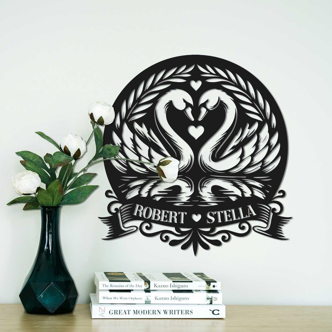 Custom Swan Couple Metal Sign, Swan Metal Wall Art, Swan Lover Gift ...