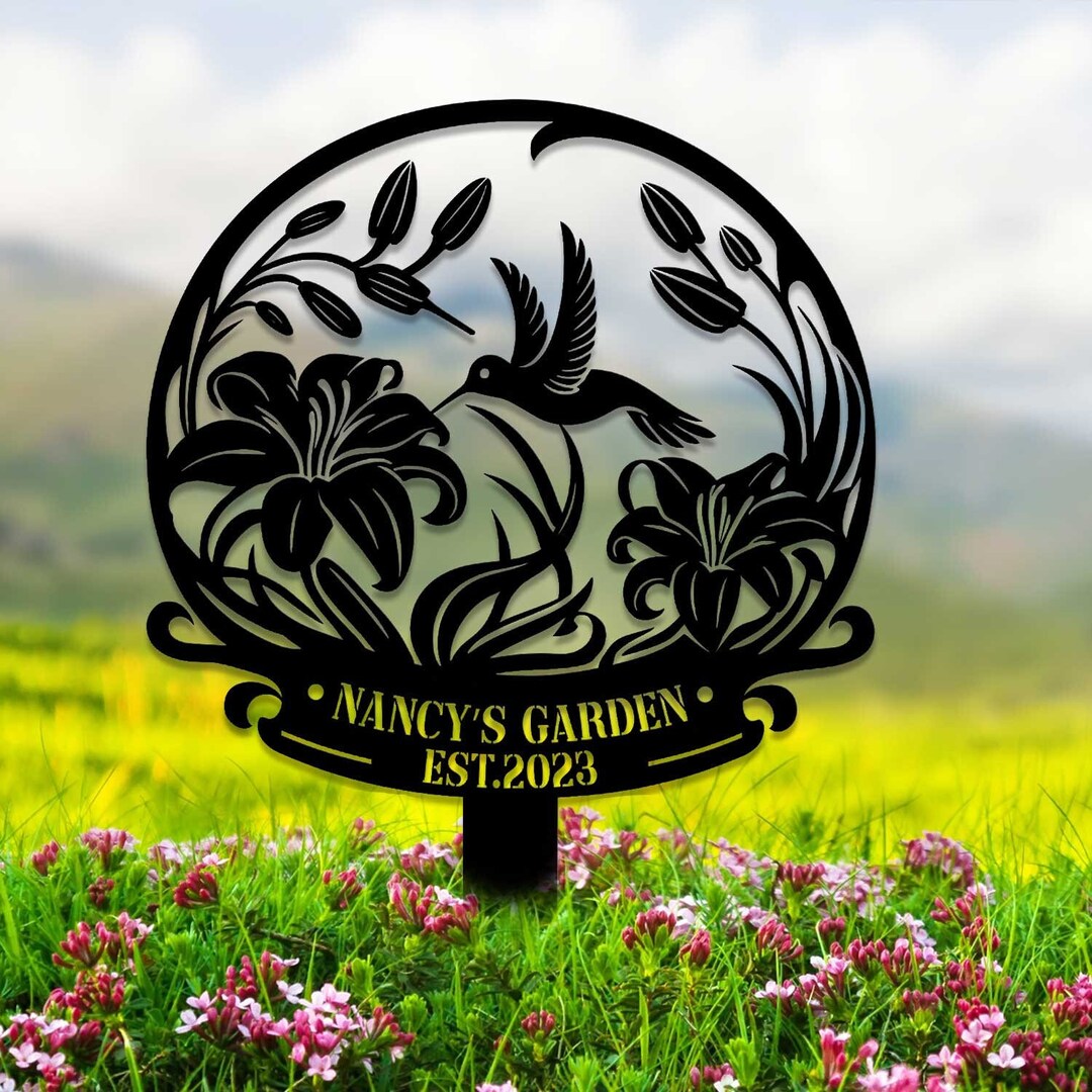 Custom Hummingbird Metal Stake, Hummingbird Sign, Garden Decor, Metal ...