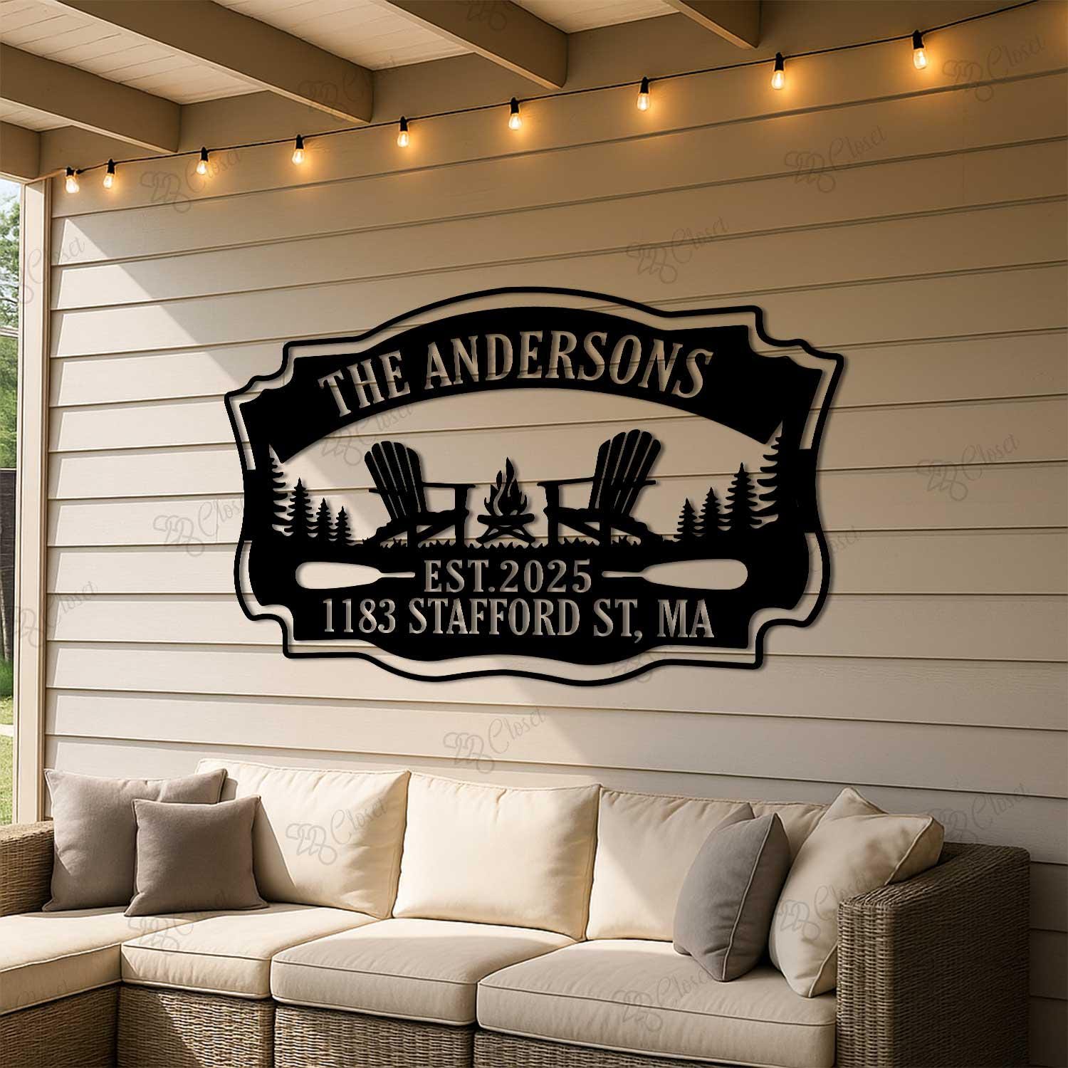 Custom Outdoor Lake House Metal Sign, Family Lake House Sign, Lakehouse ...