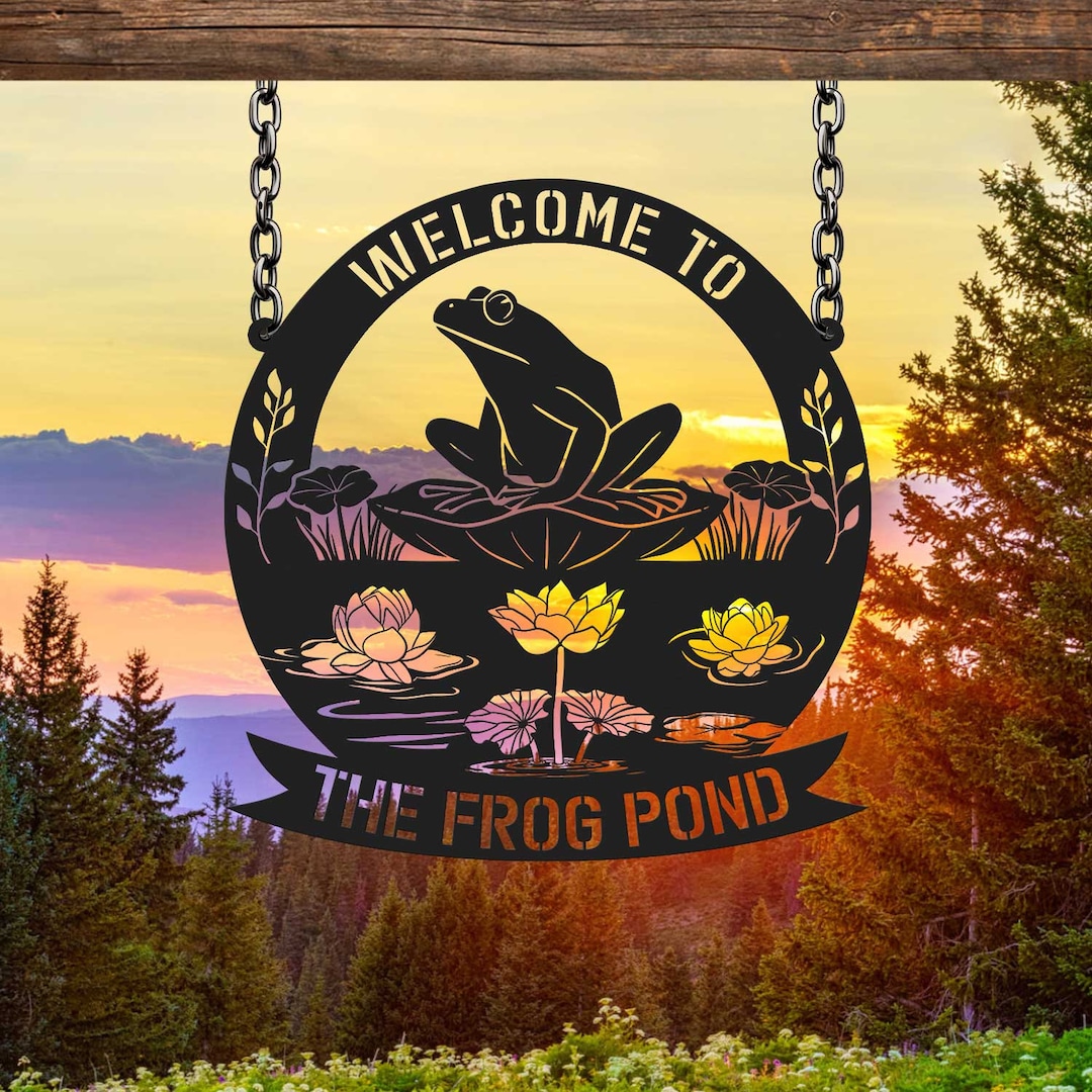 Custom Frog Decor, Frog Metal Sign, Frog Wall Art, Frog Decor, Pond ...