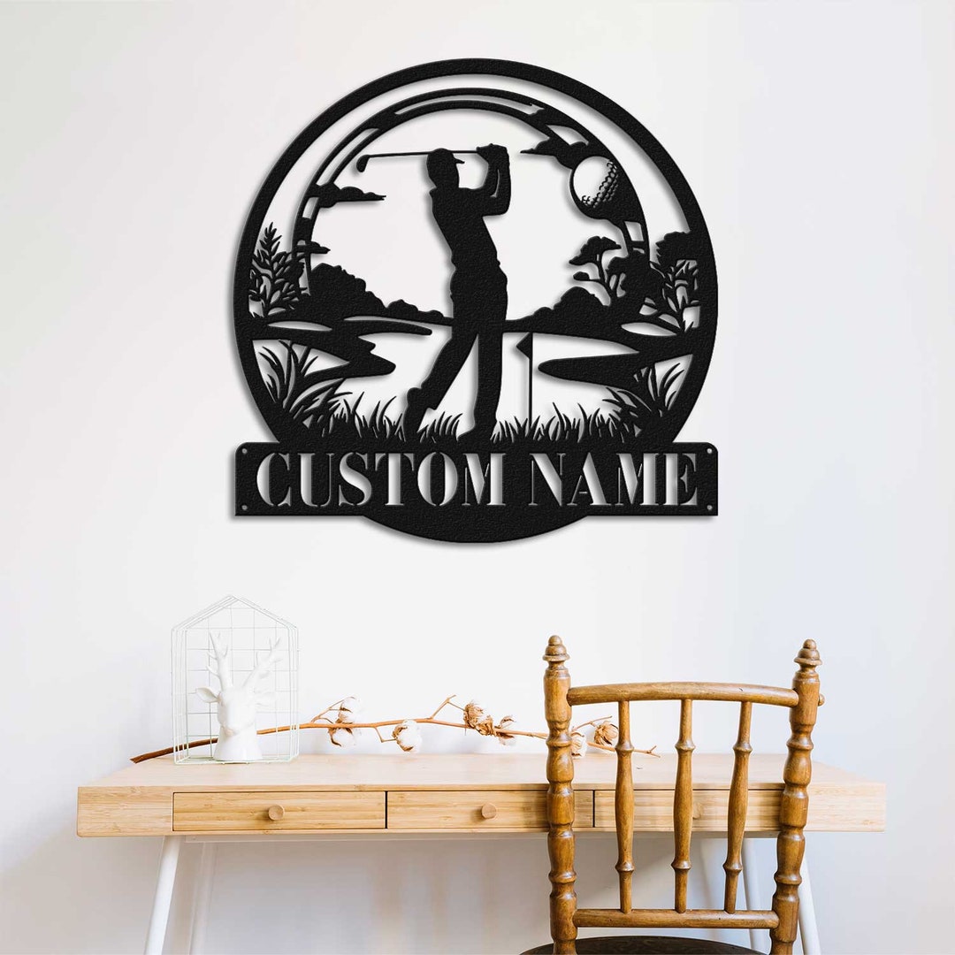 Personalized Metal Golf Sign, Golf Wall Art, Golf Player Gift ...