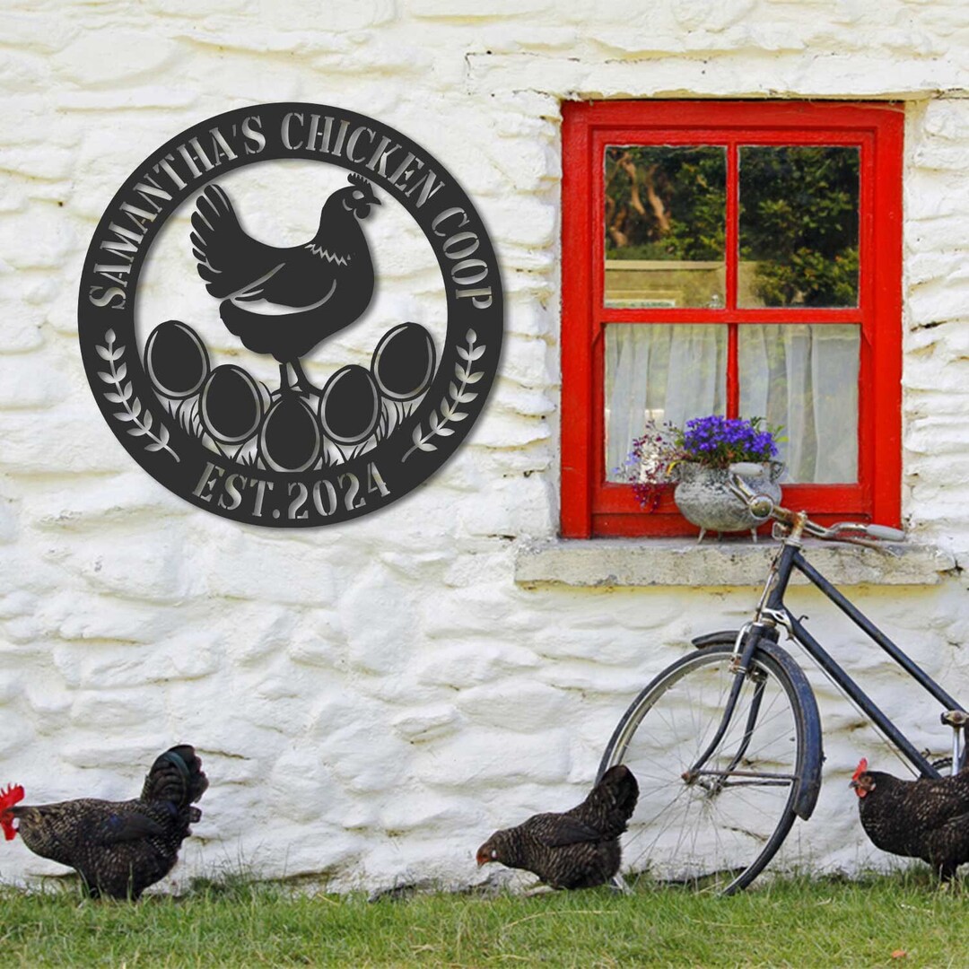 Metalcustom Hen Coop Sign, Hen House Metal Sign, Chicken Coop Metal ...