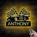 Custom Racing Car Metal Sign With LED Lights, Race Car Sign, Sports ...