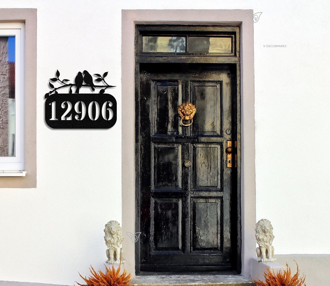 Bird Address Sign, Metal House Number Address Sign, Bird House Number ...