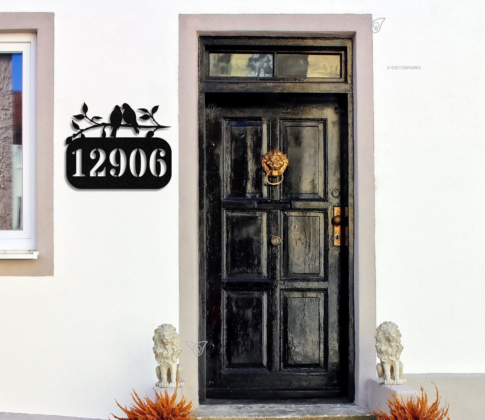 Bird Address Sign, Metal House Number Address Sign, Bird House Number ...