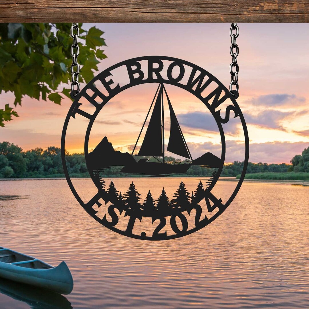 Personalized Sail Boat Metal Sign, Sailing Sign, Beach House Decor ...