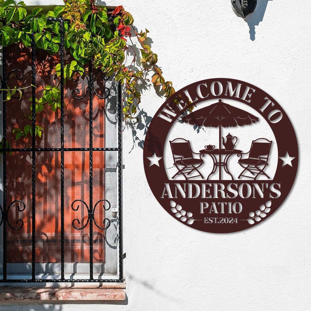 Custom Patio Metal Sign, Backyard Sign, Pool & Patio Sign, Personalized ...