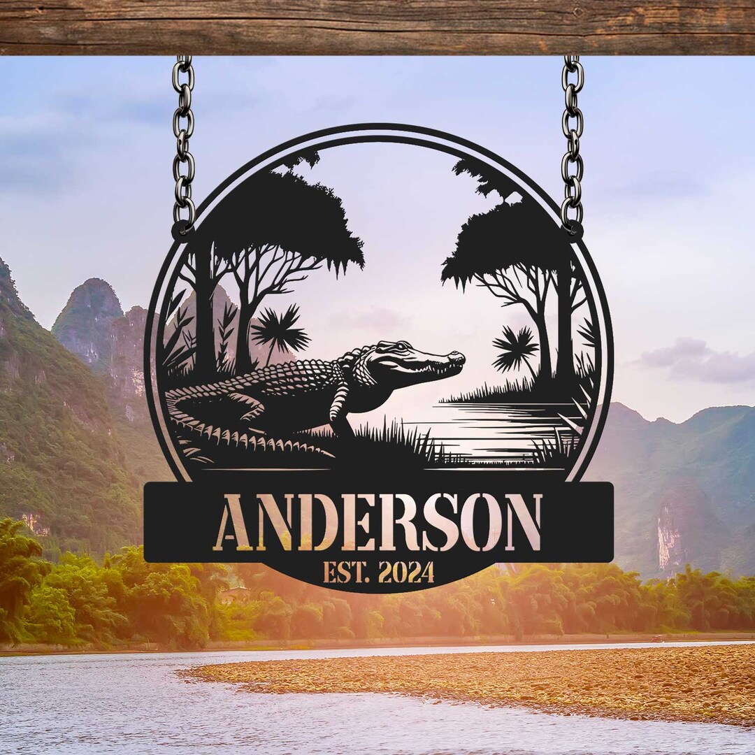 Custom Crocodile Metal Sign, Alligator Sign, Crocodile Wall Art ...