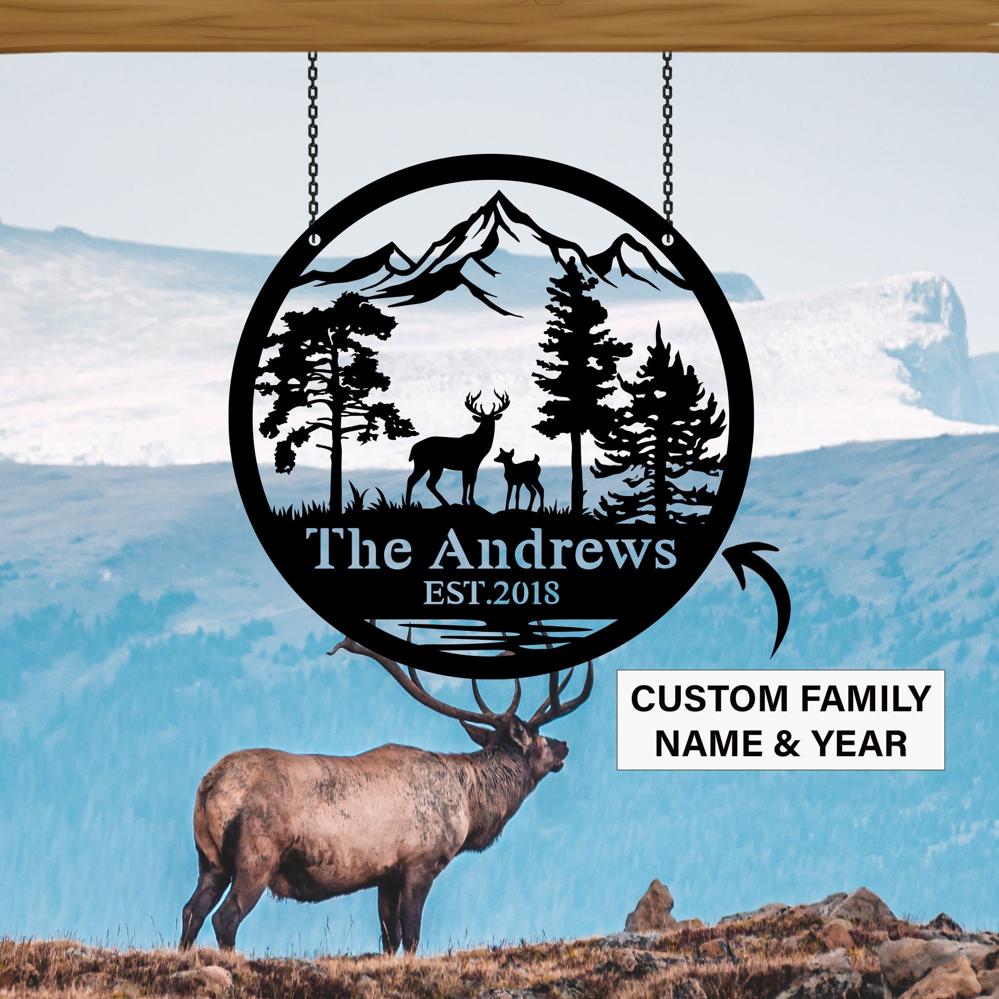 Custom Deer Metal Sign, Cabin Decor, Deer Hunter Gift, Personalized ...
