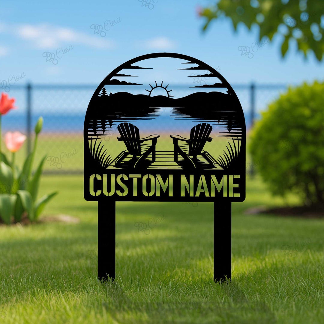 Personalized Lake House Metal Sign, Lake House Stake, Lakehouse Gift ...