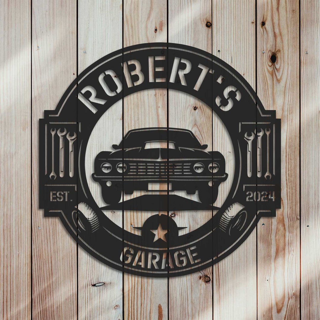 Custom Car Garage Sign, Mechanic Workshop, Garage Decor, Car Name Sign ...