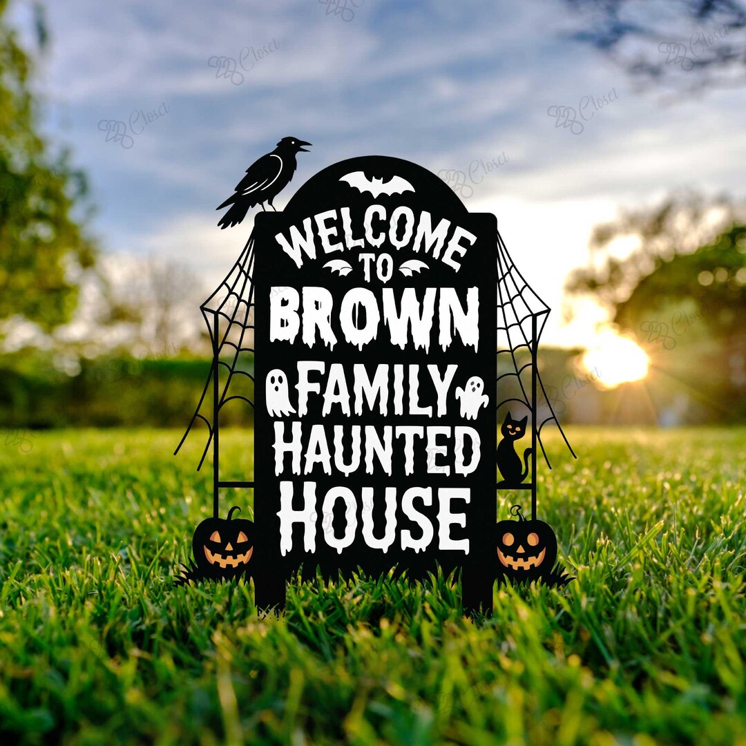 Personalized Haunted House Sign, Custom Halloween Metal Sign, Custom ...
