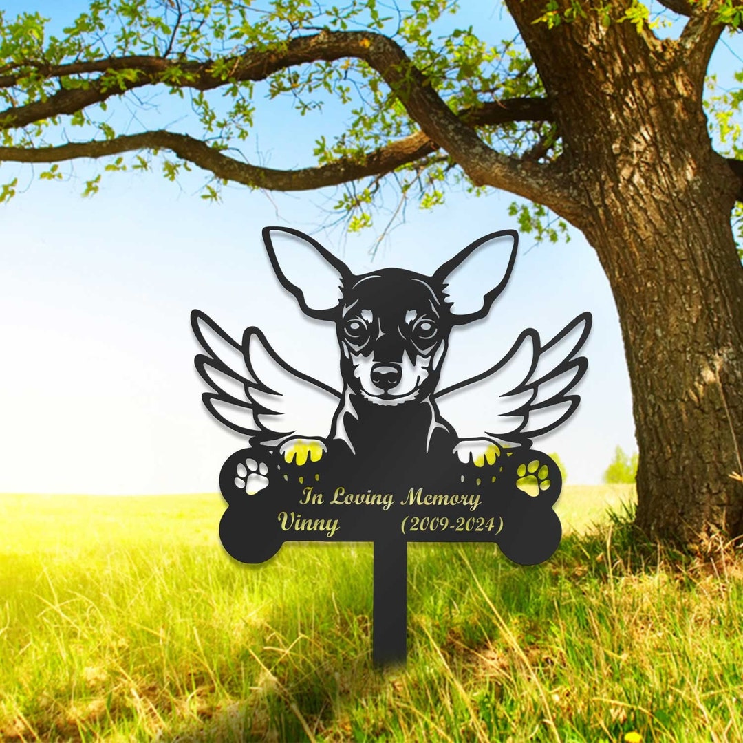 Custom Miniature Pincher Sign, Memorial Stake, Dog Memorial Stake, Pet ...