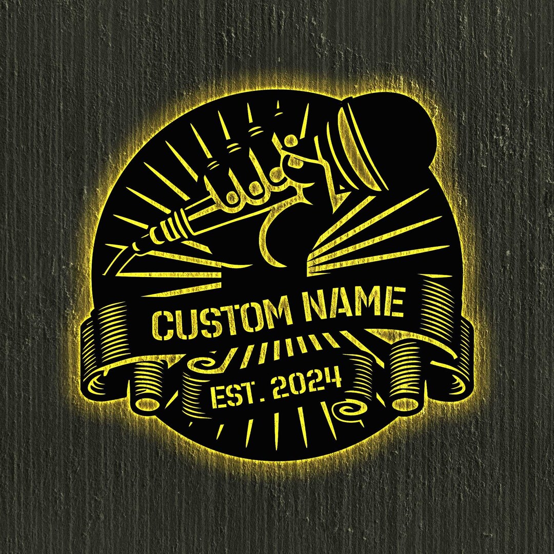 Custom Microphone Metal Sign With Led Light, Personalized Microphone ...
