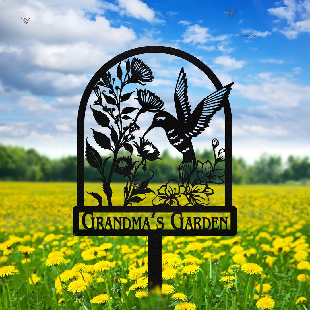 Custom Hummingbird Garden Stake, Hummingbird Sign, Personalized Garden ...