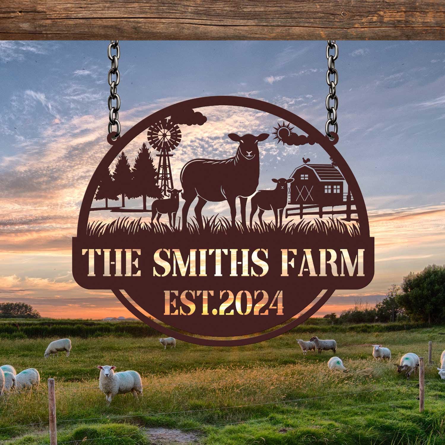 Custom Sheep Farm Metal Sign, Sheep Barn Sign, Sheep Metal Wall Art ...