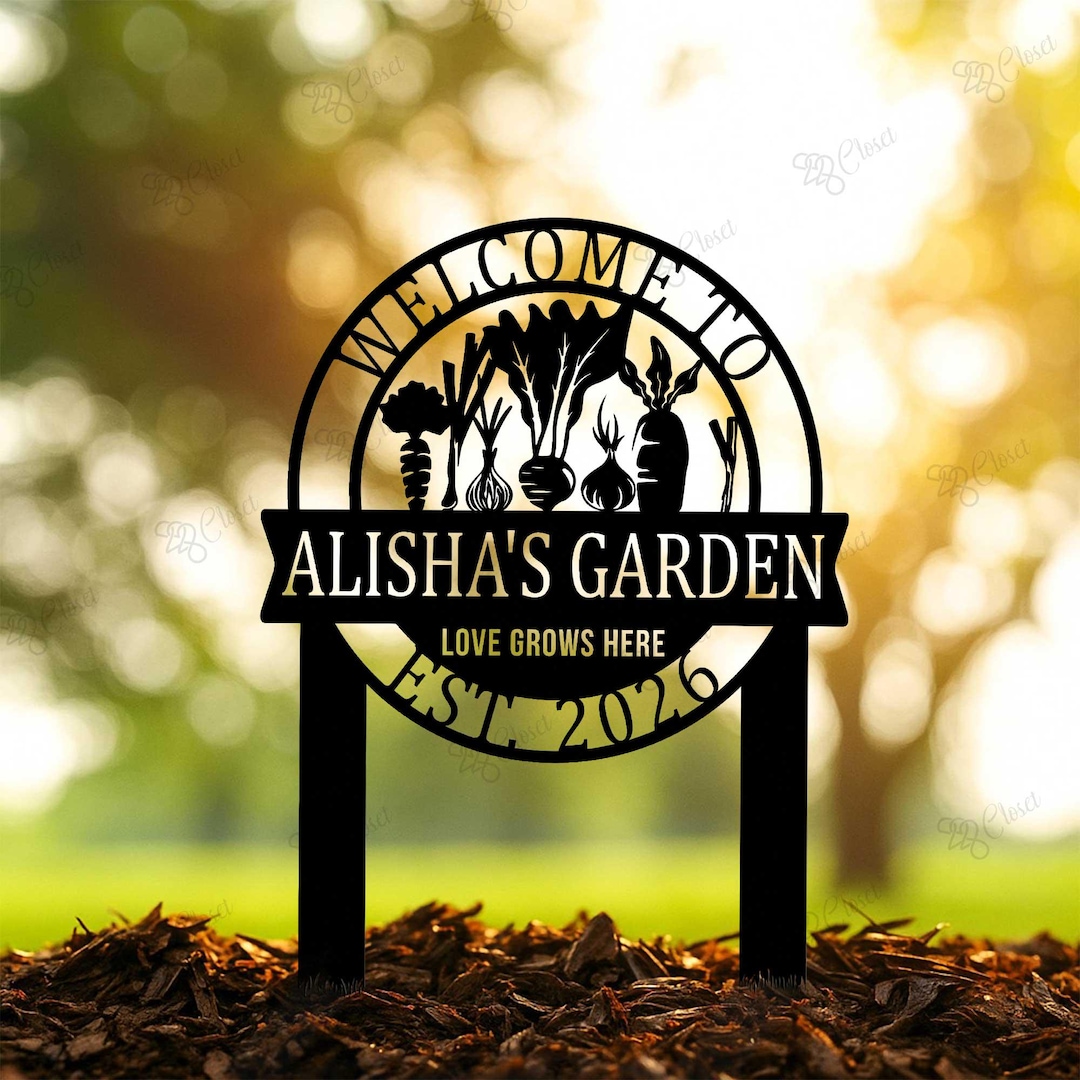 Personalized Vegetables Garden Sign: Custom Metal Garden Sign With ...