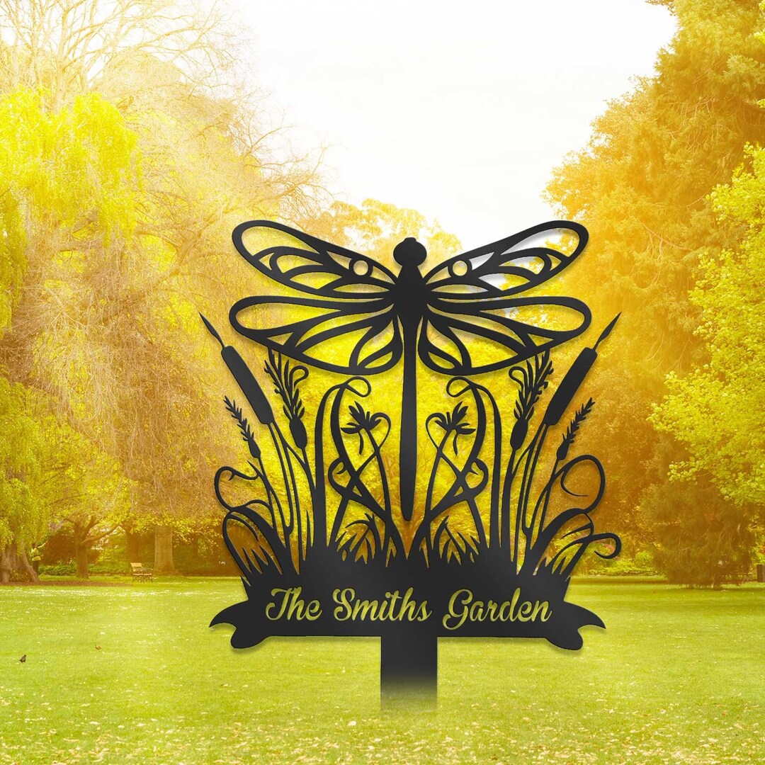 Custom Dragonfly Garden Sign, Dragonfly Sign, Dragonfly Metal Sign ...