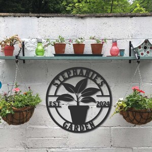 Personalized Metal Garden Sign, Tree Pot Sign, Garden Stake, Gardener ...