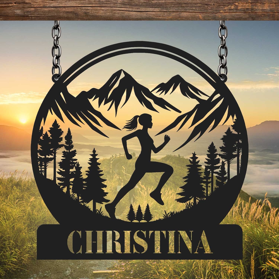 Custom Running Metal Sign, Running Metal Wall Art, Personalized Runner ...