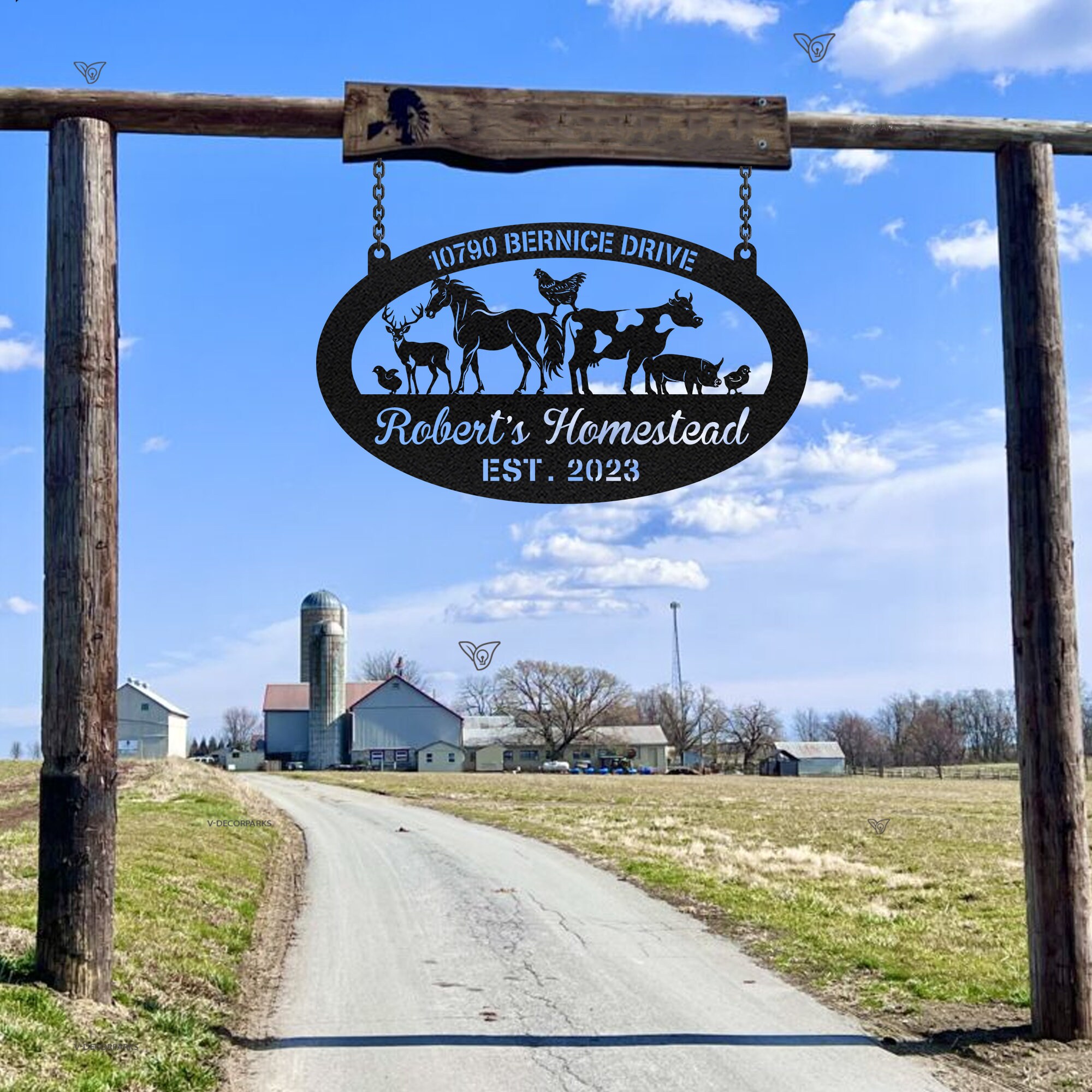 Custom Animals Farm Sign, Personalized Metal Farm Sign, Ranch Sign ...