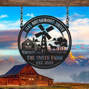 Custom Windmill Farm Sign, Custom Metal Farm Sign, Windmill Wall Decor ...