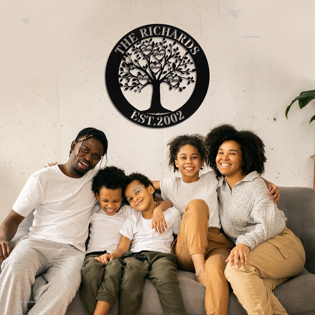 Custom Tree of Life Metal Sign, Personalized Family Tree Sign, Family ...