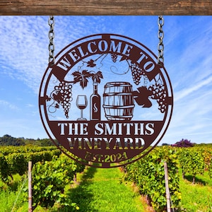 Personalized Grape Vineyard Sign, Grape Metal Sign, Custom Grape Farm ...