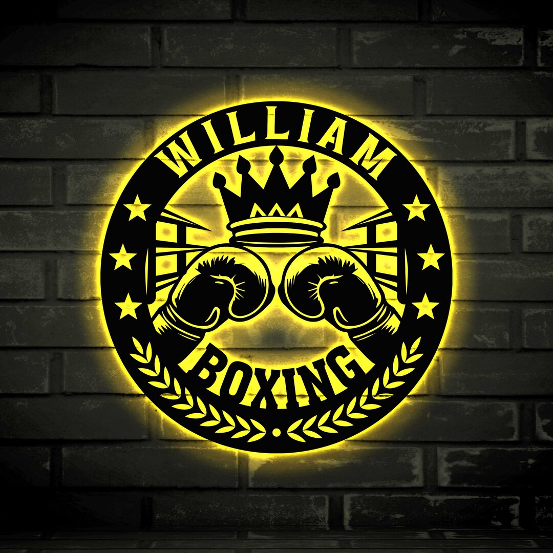 Personalized Boxing Metal Sign With Led Lights, Gift for Boxer, Gift ...