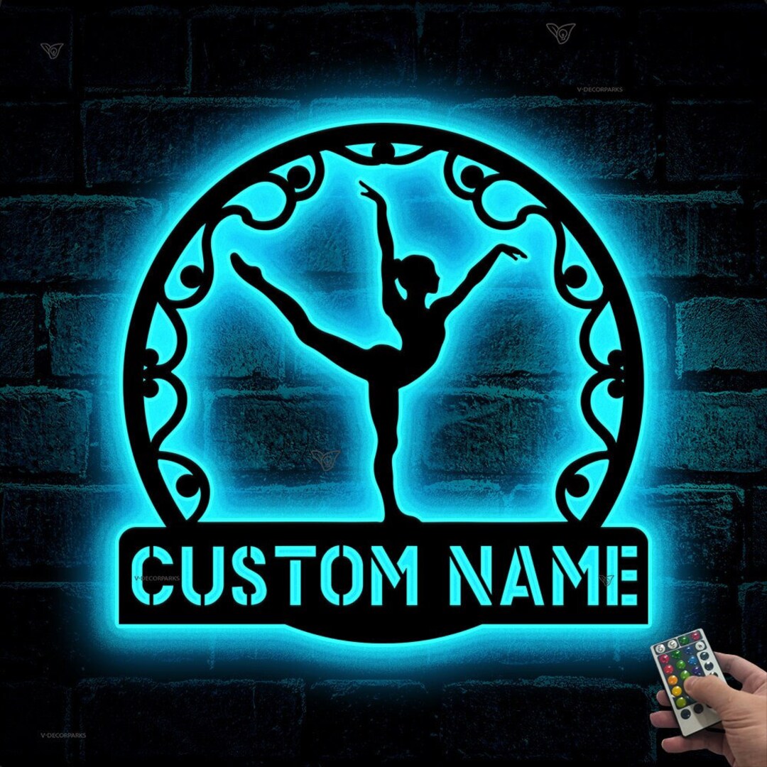 Custom Gymnastics Metal Sign With Led Lights, Gymnastics Sign ...