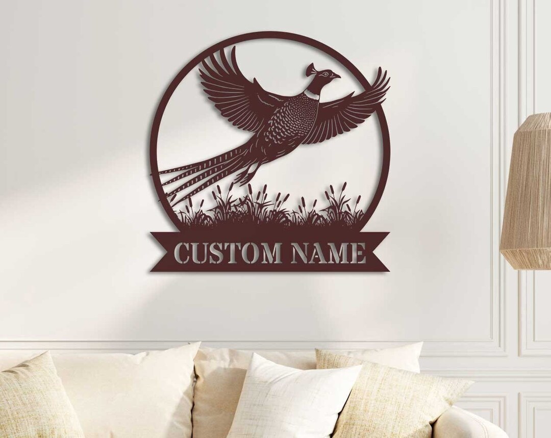 Custom Pheasant Metal Sign, Custom Pheasant Metal Wall Art, Pheasant ...