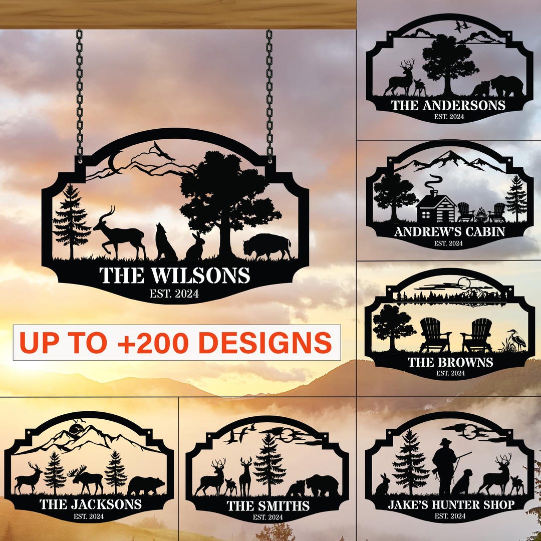 Personalized Metal Cabin Name Sign, Custom Your Cabin Sign, Hunting ...