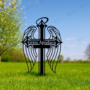 Metal Memorial Cross Personalized,cross Memorial Sign, Custom Cross ...