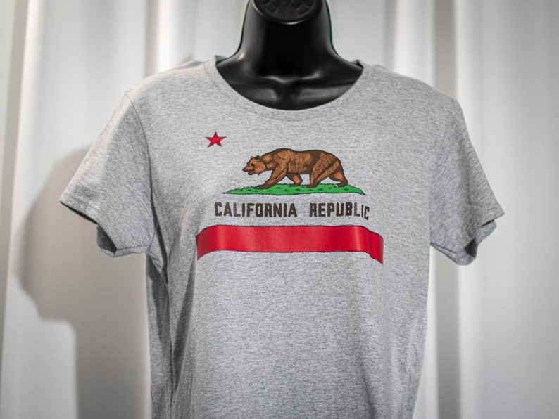 California Republic Flag Premium Womens Crewneck T-shirt | Bella ...