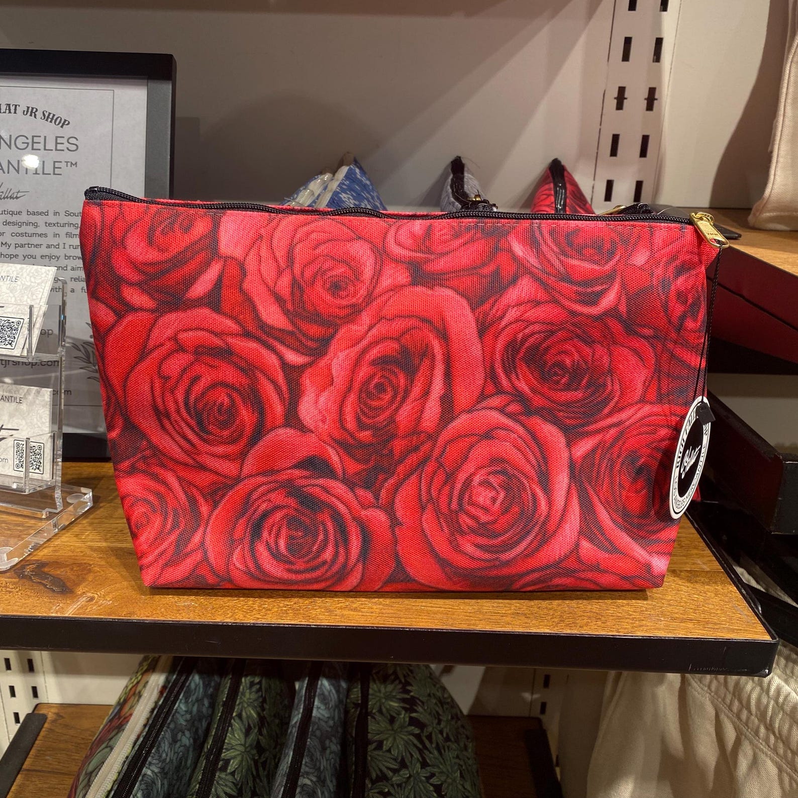 Rose Top Oversized Accessory Pouch W T-bottom | Boho Chic | Botanical ...