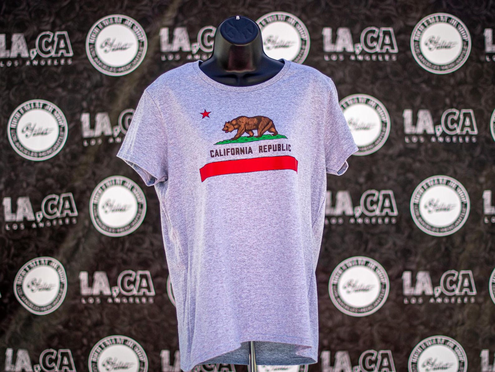 California Republic Flag Premium Womens Crewneck T-shirt | Bella ...