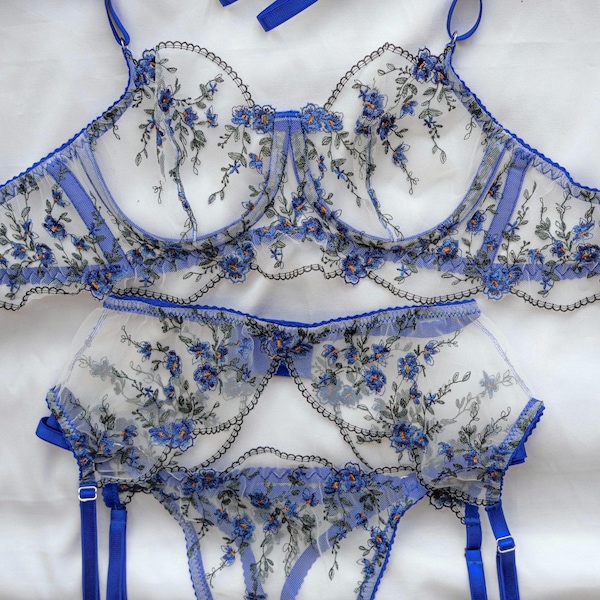 Floral Lace Lingerie Etsy