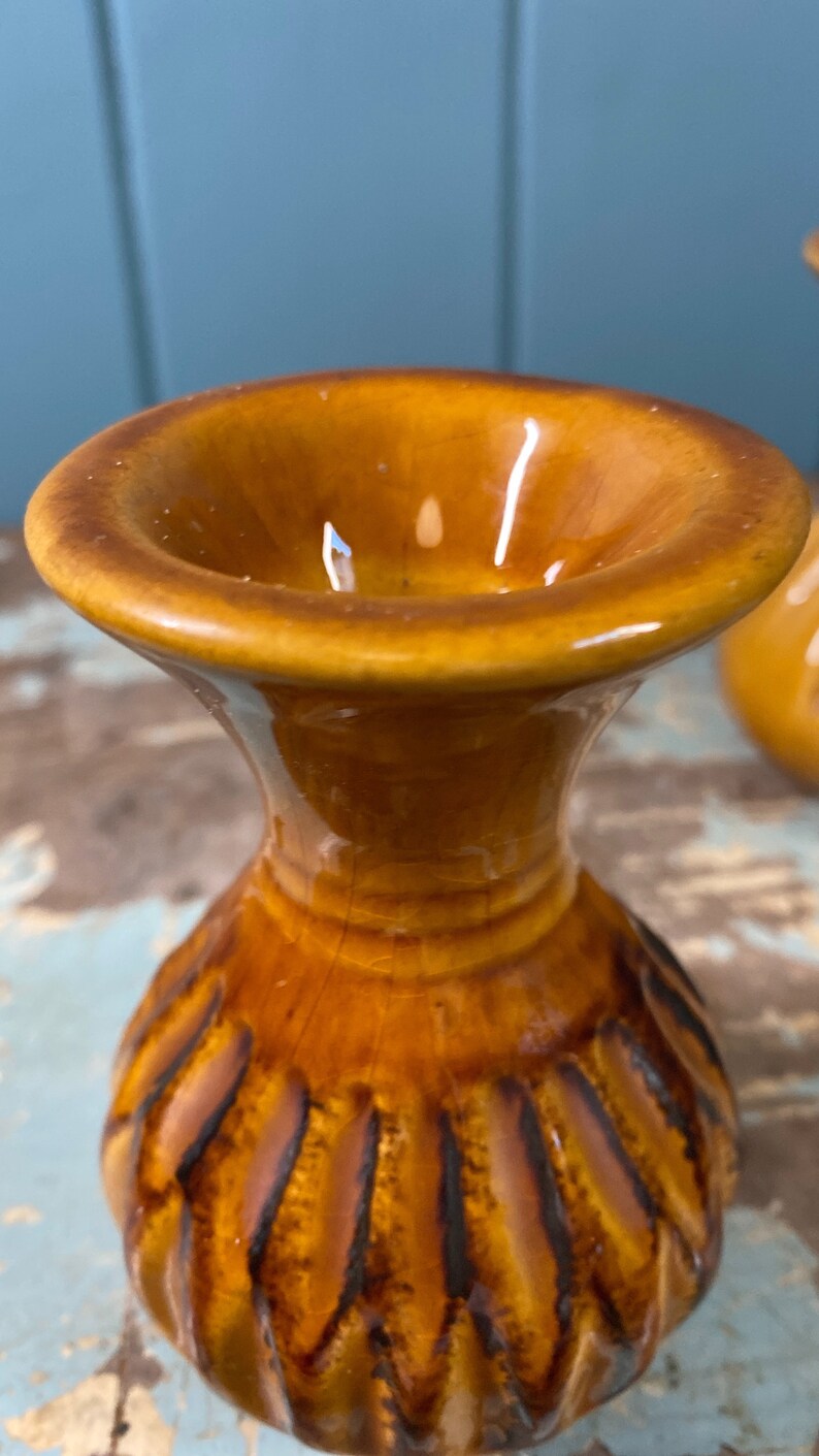 Small Retro Pottery Vases - Etsy