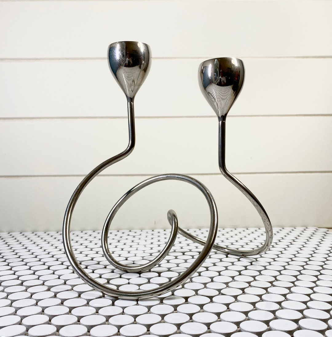 Blum Stainless Steel Modernist Loop Design Candle Holder - Etsy