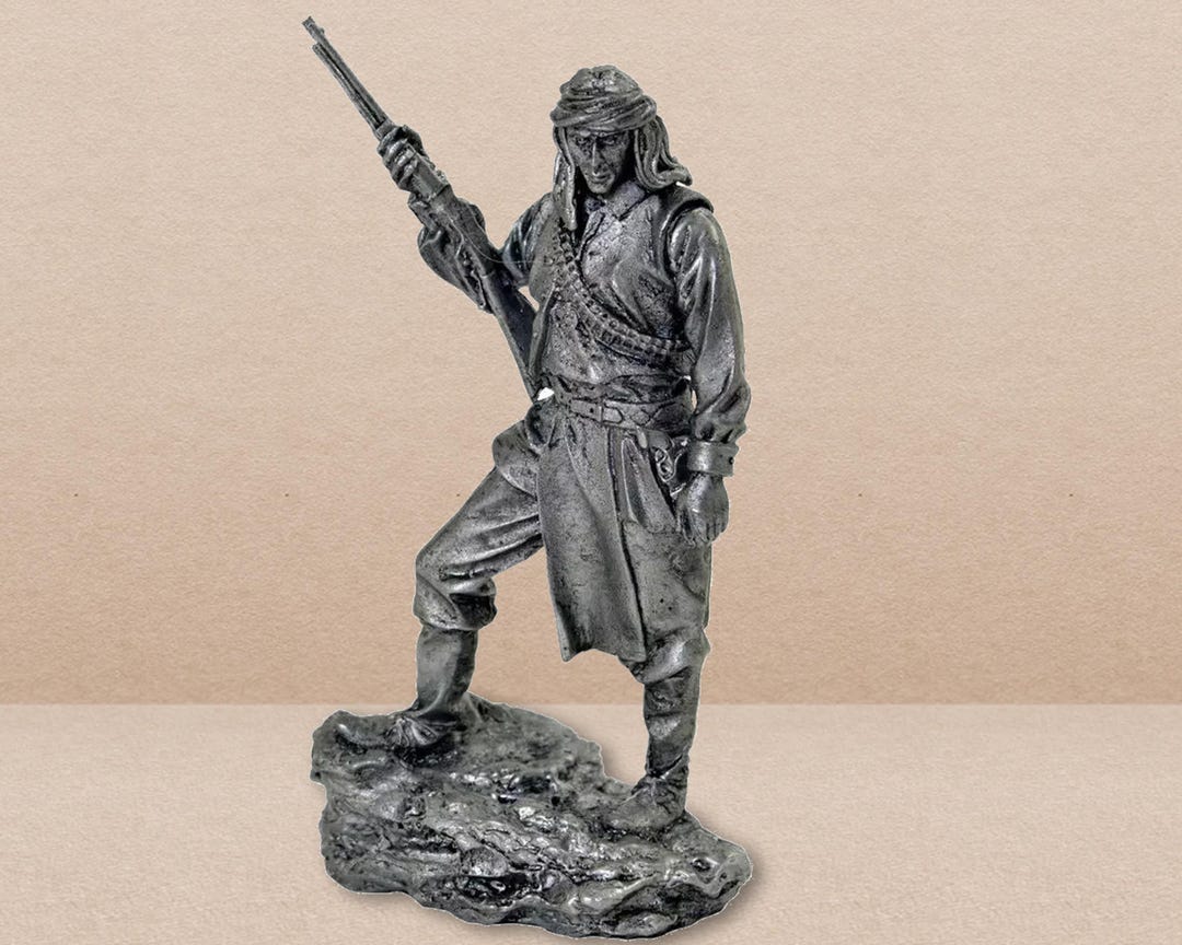 Apache Metal Sculpture Wild West - 54mm Miniature Figurine 1/32 Scale ...