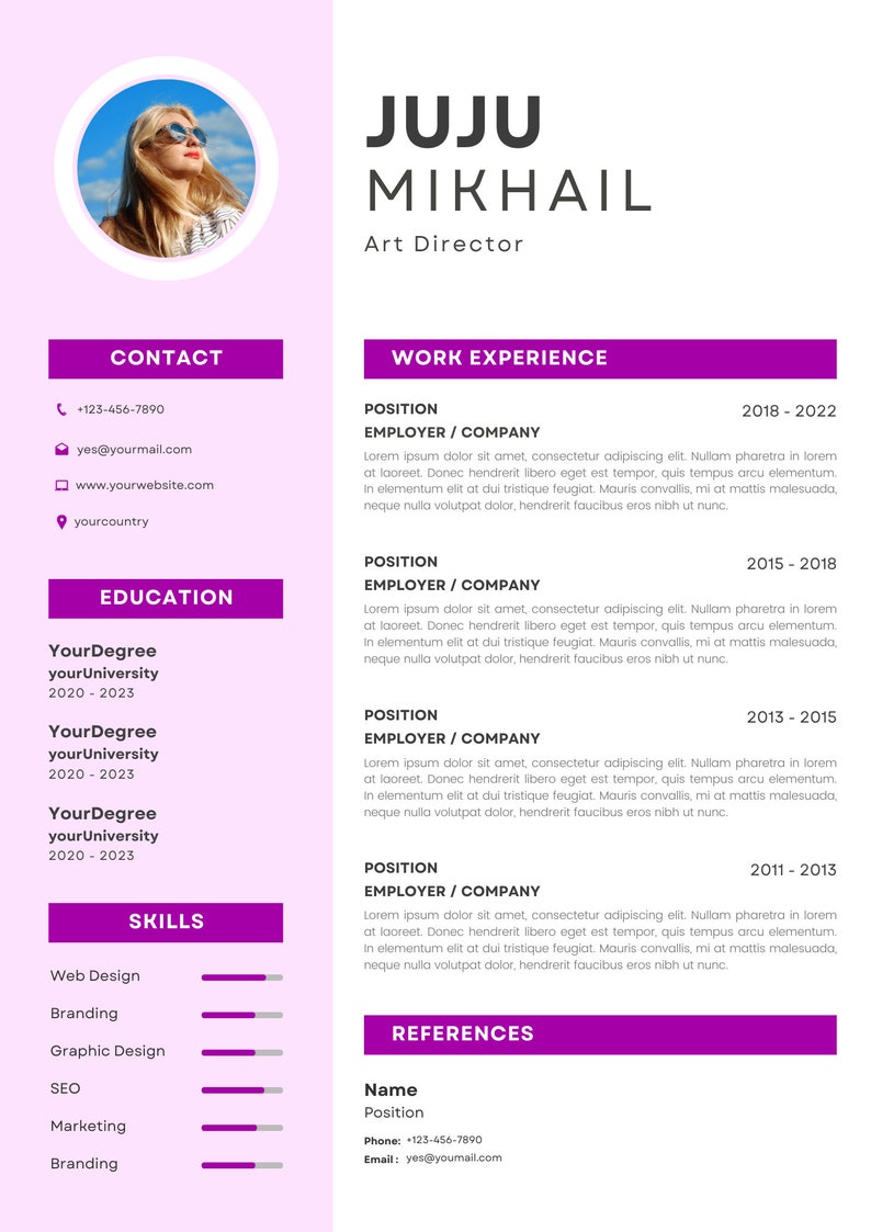 Done for You I Resume for Your Job I Editable Canva I Resume Template ...