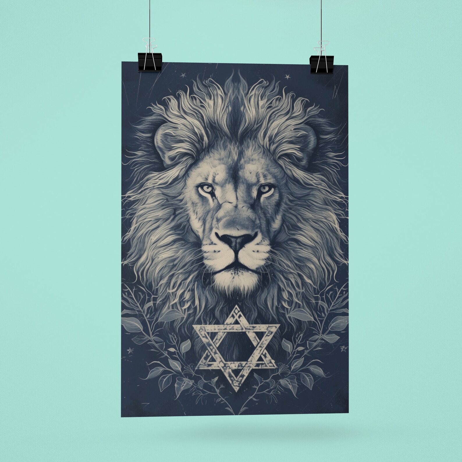 Lion of Judah Matte Vertical Poster | Lion of Judah Art | Jewish Wall ...