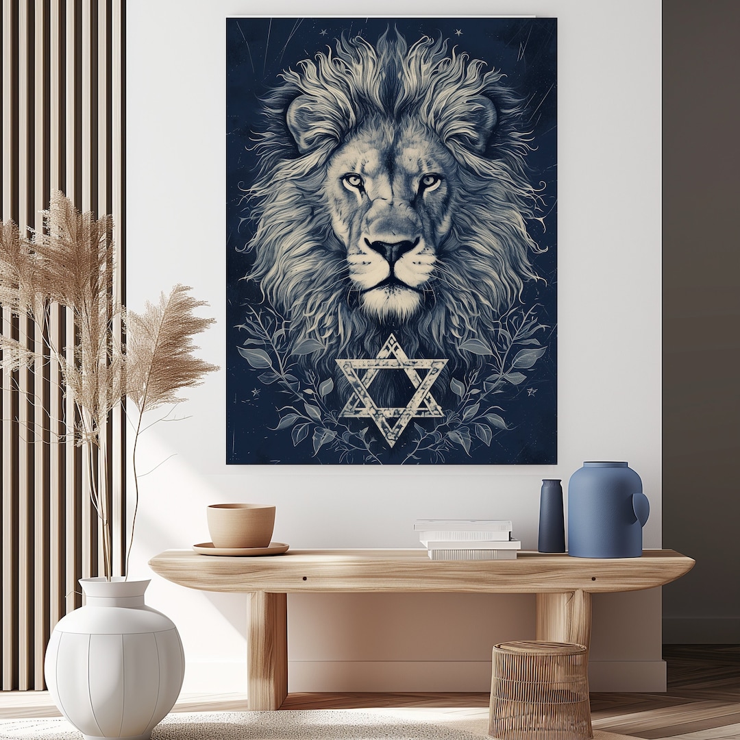 Lion of Judah Matte Vertical Poster | Lion of Judah Art | Jewish Wall ...