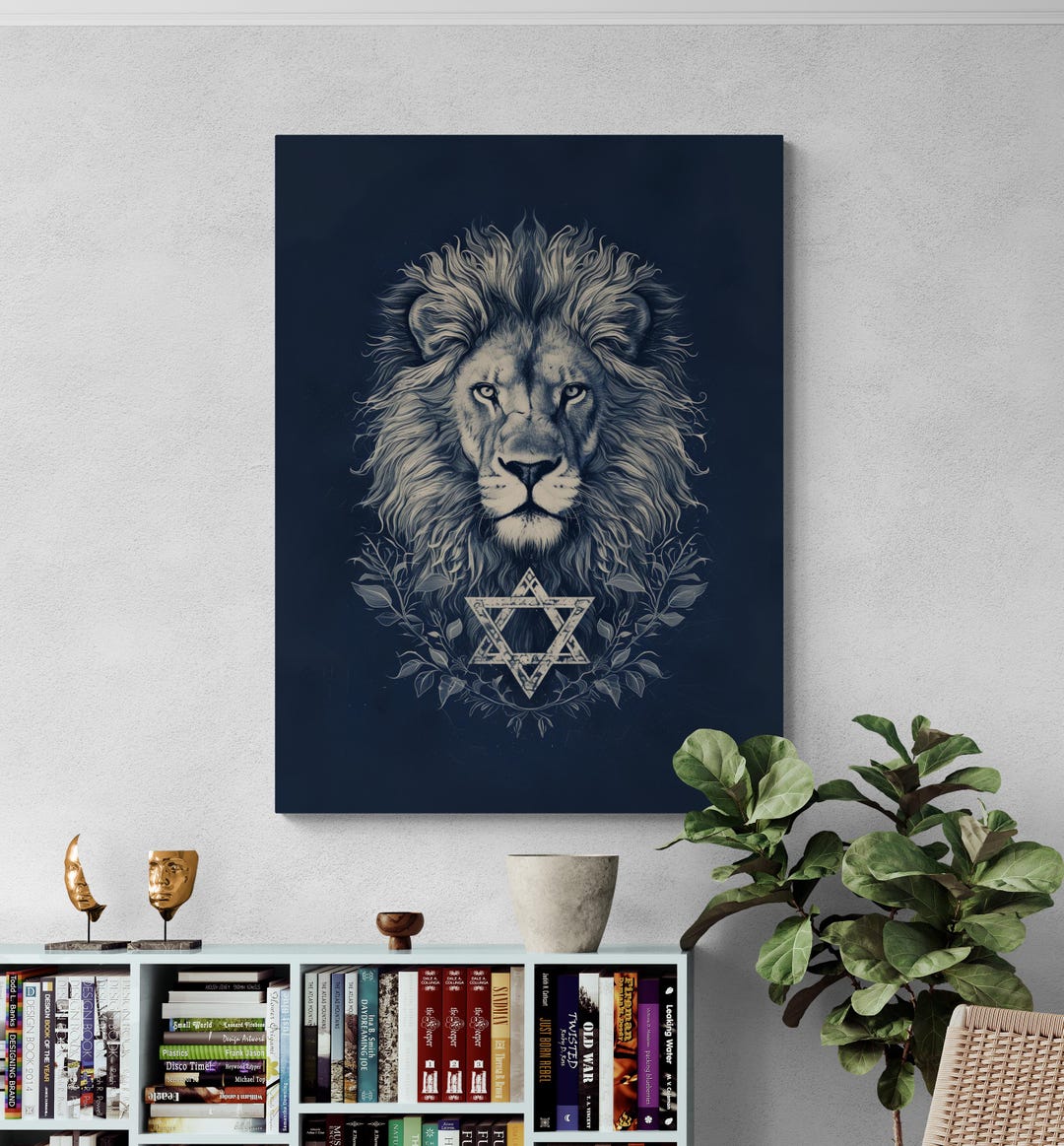 Lion of Judah Canvas | Jewish Art | Jewish Wall Art | Lion of Judah Art ...
