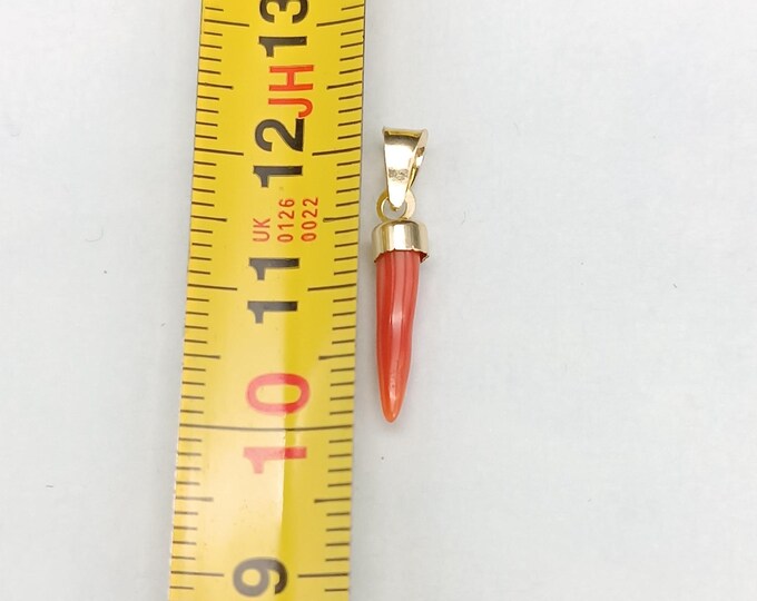 Neapolitan Horn Pendant in Real Red Coral From Sardinia and 925 Silver ...
