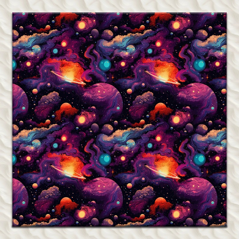 Abstract Cartoon Space Digital Paper Pattern Instant Download for ...