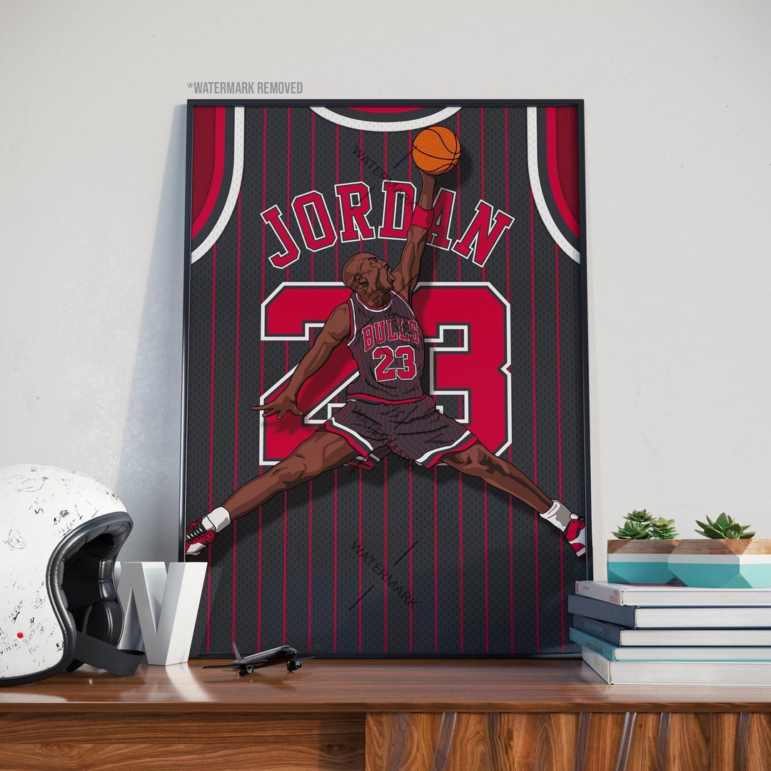 Michael Jordan Poster Chicago Bulls Basketball Print, Nba Poster ...