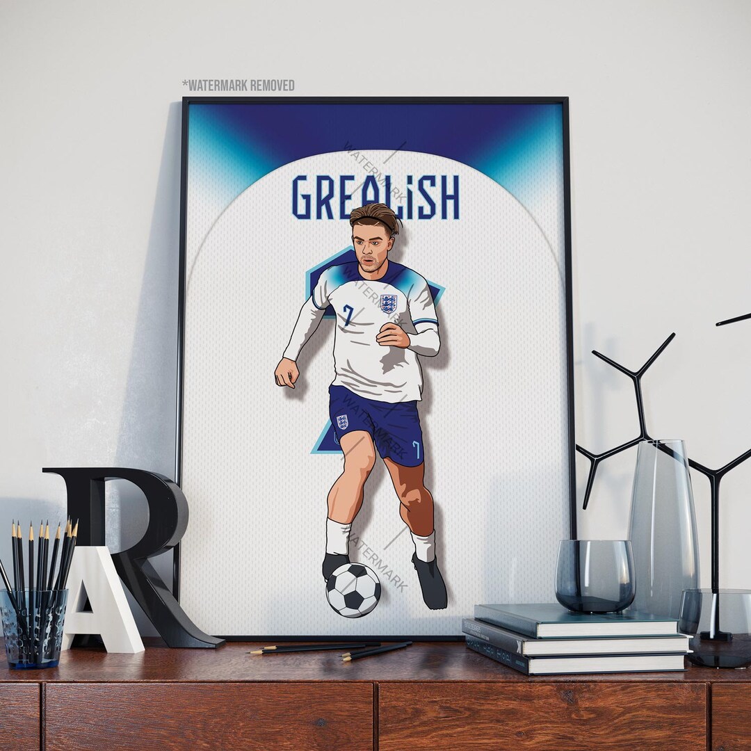 Jack Grealish Poster England Football Poster, England FC Print, Bedroom ...