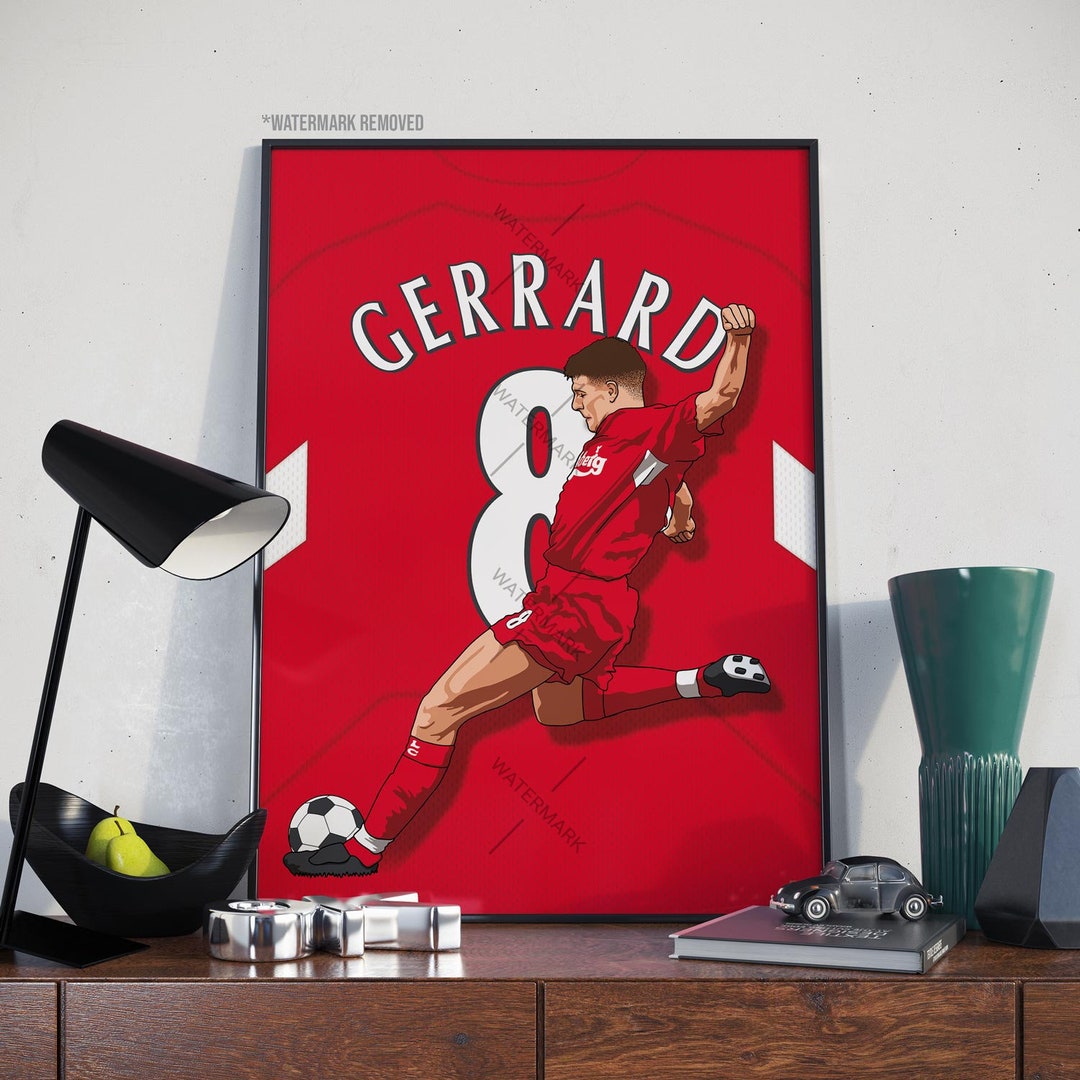 Steven Gerrard Poster Liverpool Poster, Football Print, Bedroom, Man ...